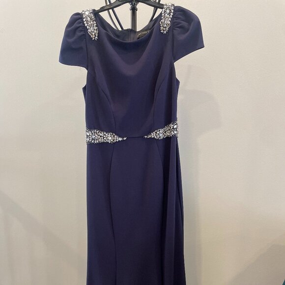 Cachet | Dresses | Cachet Dark Blue Formal Gown | Poshmark